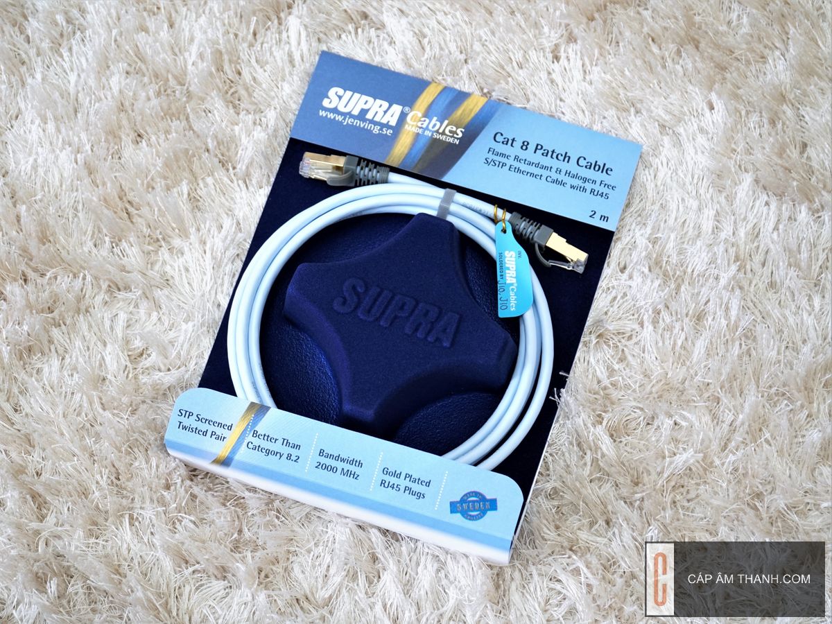 Supra Cat 8 Patch FRHF dây mạng dành cho hifi đến từ Thụy Điển